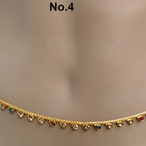 Waist Chain Gold Belt Sari Saree Belly Chain Jewelry Indian Kamarbandh ...