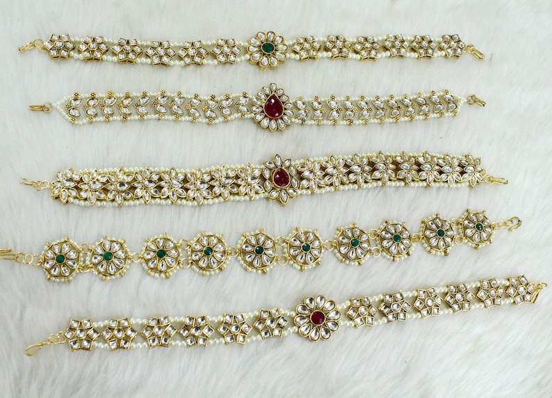 Indian Headpiece Matha Patti Head Piece Sheesh Fool/bollywood - Etsy