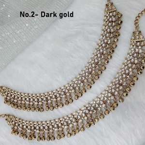 Anklets Payal Foot Bracelet Indian Dark Pair Gold Plated Anklets Foot ...