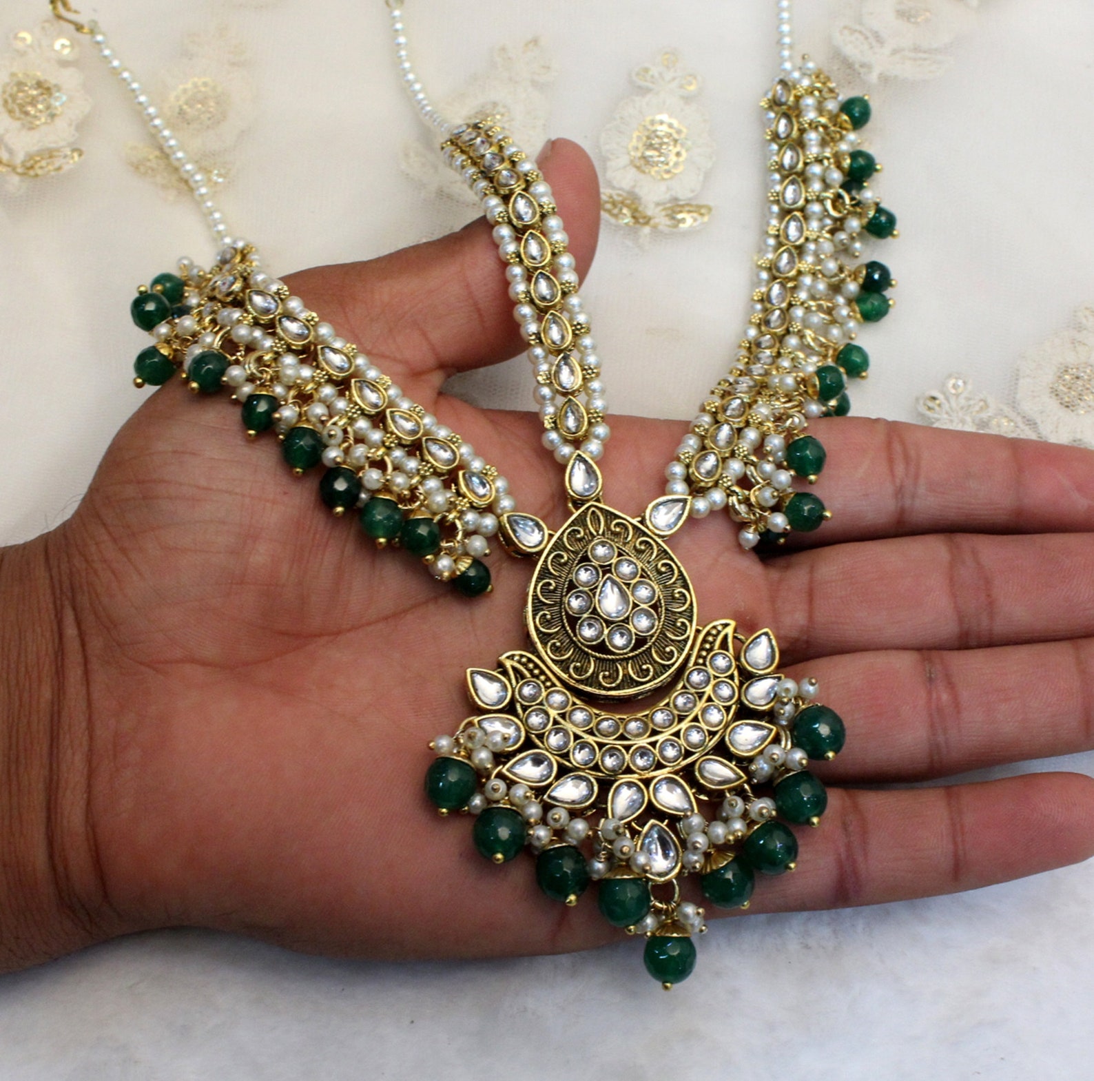 Indian Headpiece Matha Patti Head Chain/bollywood Head Piece - Etsy
