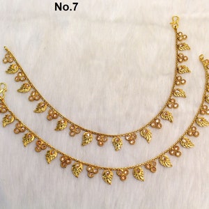 Anklets Foot Bracelet Gold Indian Payal Jhanjar Jewelry Jewellery ...