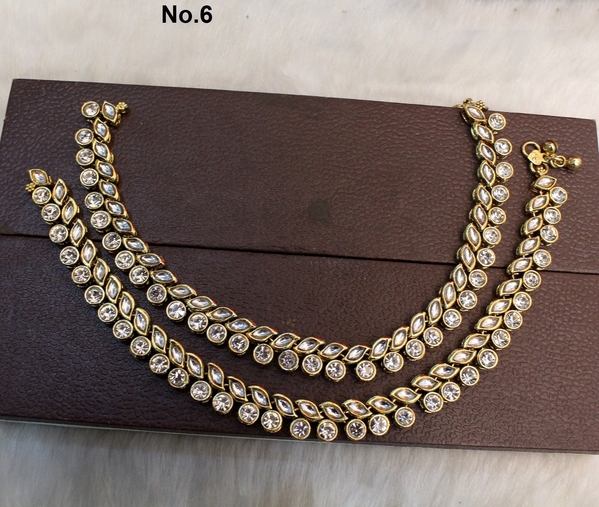 Anklets Foot Bracelet Payal Jhanjar Kundan Jewelry - Etsy UK