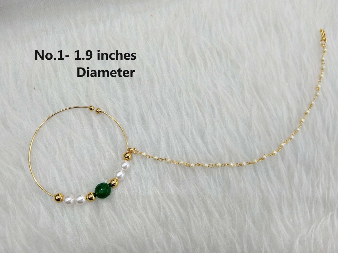 Indian Nose Ring Nath Bridal Nath Wedding Nathini/non Pierced Gold Nath ...