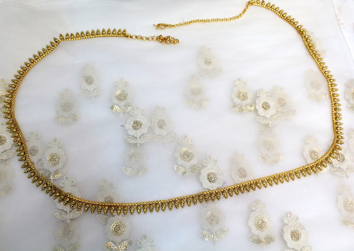 Waist Chain Gold Polki Belly Waist Sari Saree Chain Jewelry | Etsy