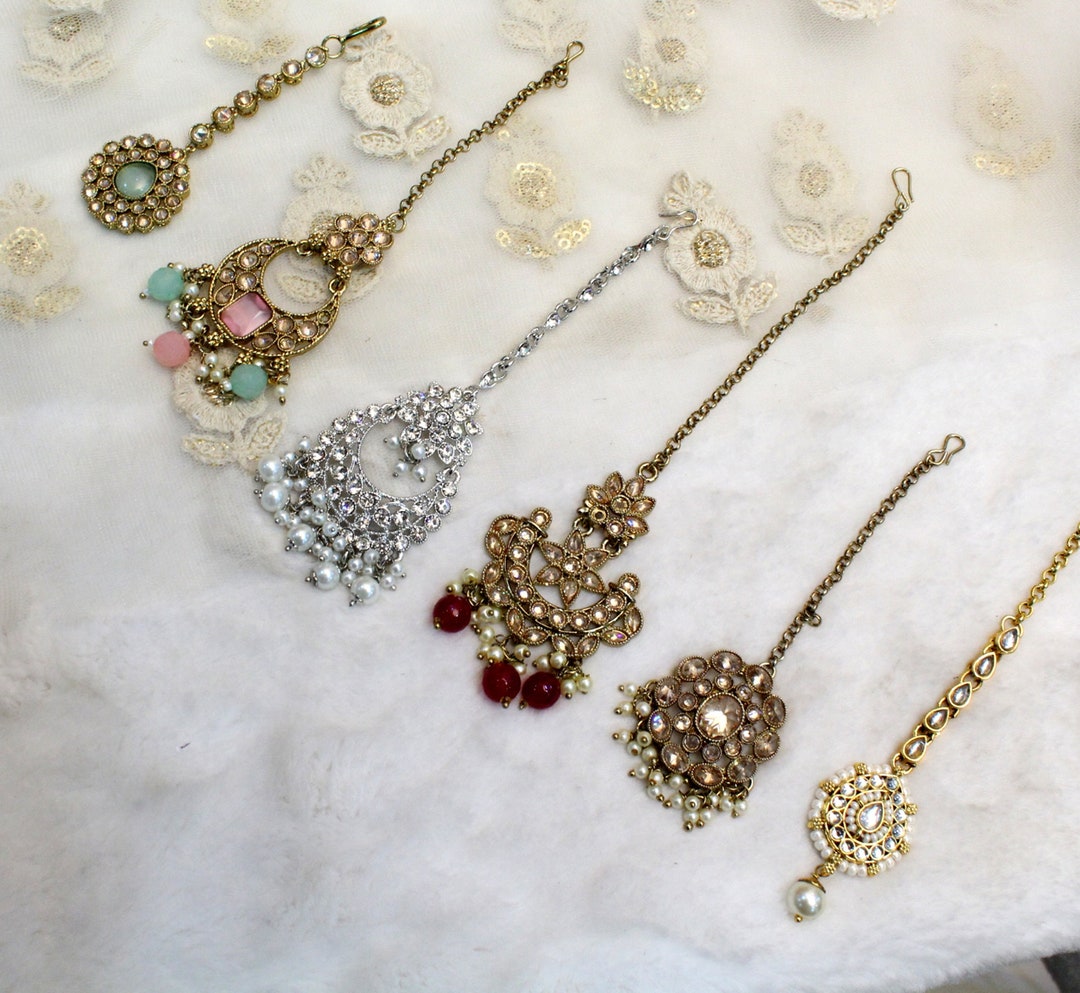 Tikka Tika Jewelry Jewellery/gold Indian Round Hair Pin Headpiece ...
