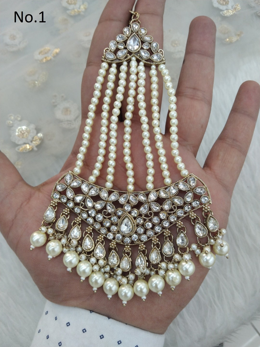 Jhumar Antique Gold and Gold Finish Headpiece Passa /jhumar Jhoomer ...