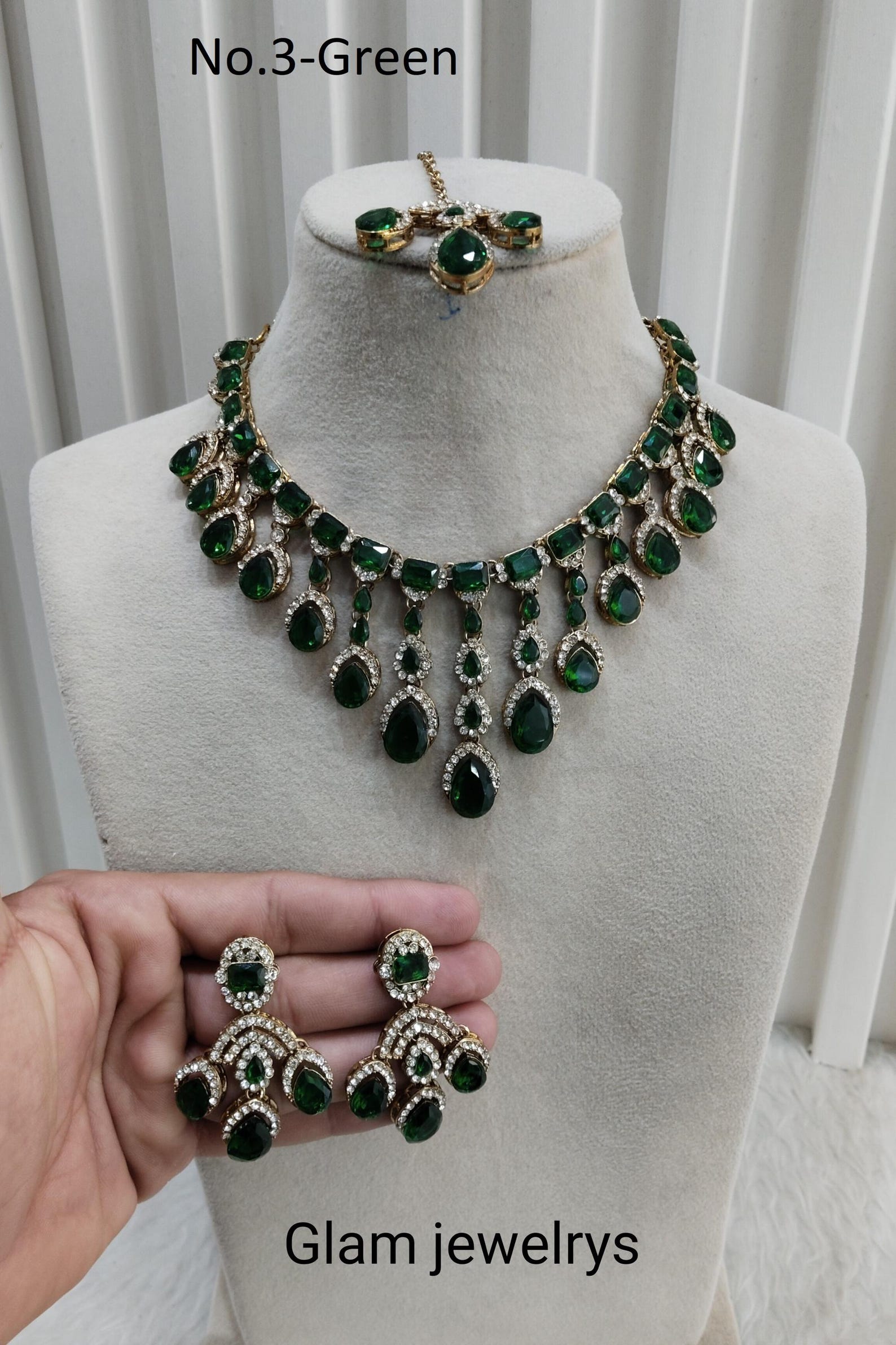Antique Gold Plated Indian Necklace Earrings Tikka Set Ekaksh Yara Set ...