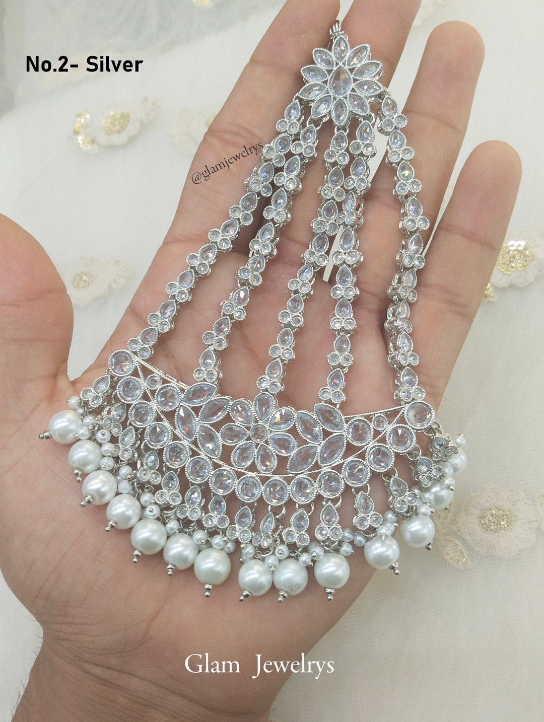 Silver Passa Jhumar Jhoomer Headpiece Bridal Passa/hijab Headpiece ...
