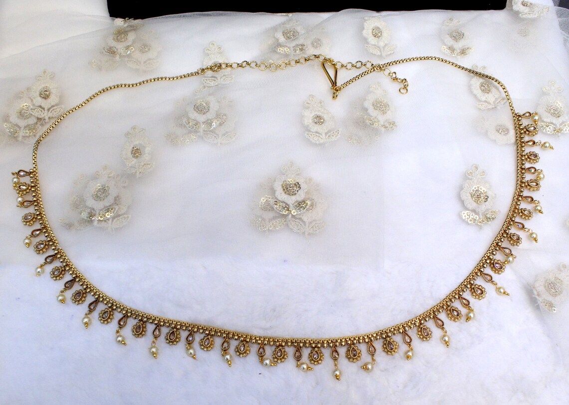 Waist Chain Gold Polki Belly Waist Sari Saree Chain Indian - Etsy