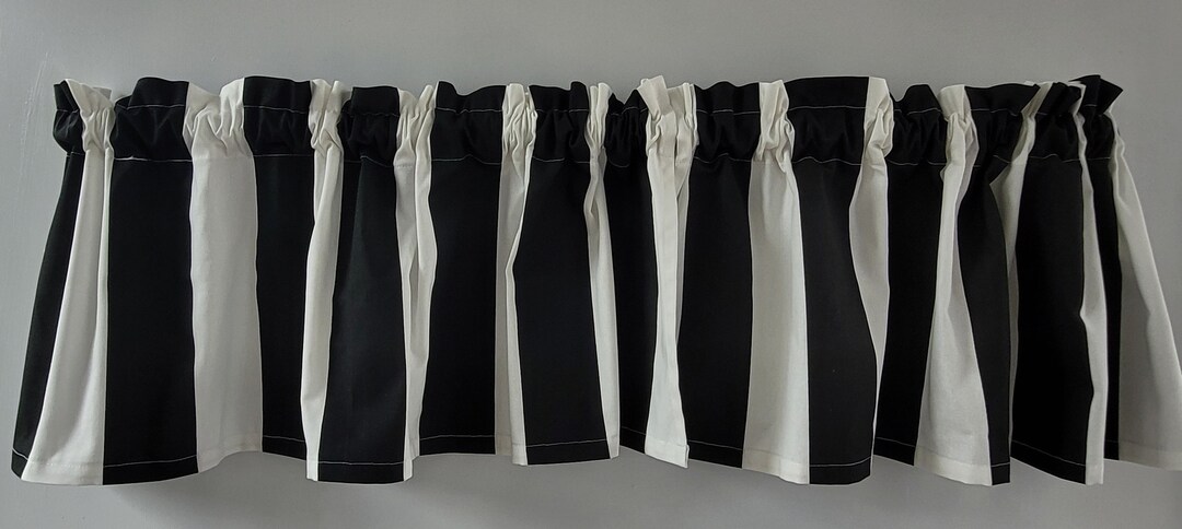 Black and White Striped Valance, 2.8 Thick Striped Valance - Etsy