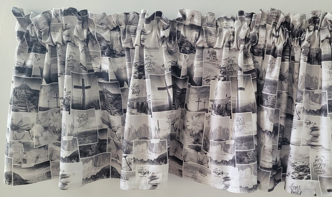 Christian Themed Valance Curtain, Spiritual, Faith Inspired Valance ...