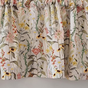 Wildflower Valance: Botanical Country Farmhouse Kitchen Curtain - Etsy