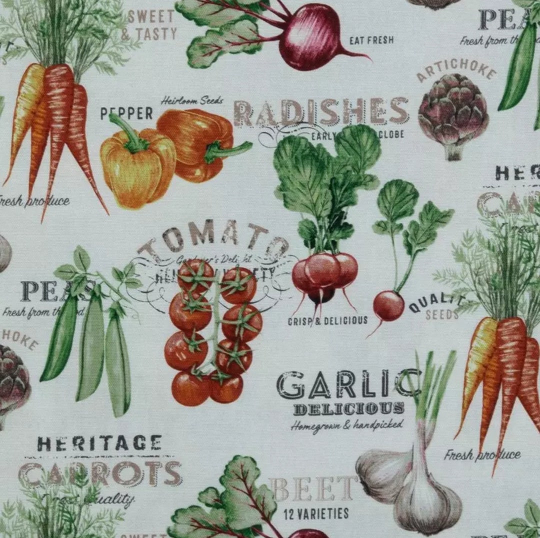 Vegetable Themed Fabric by Yard - Etsy