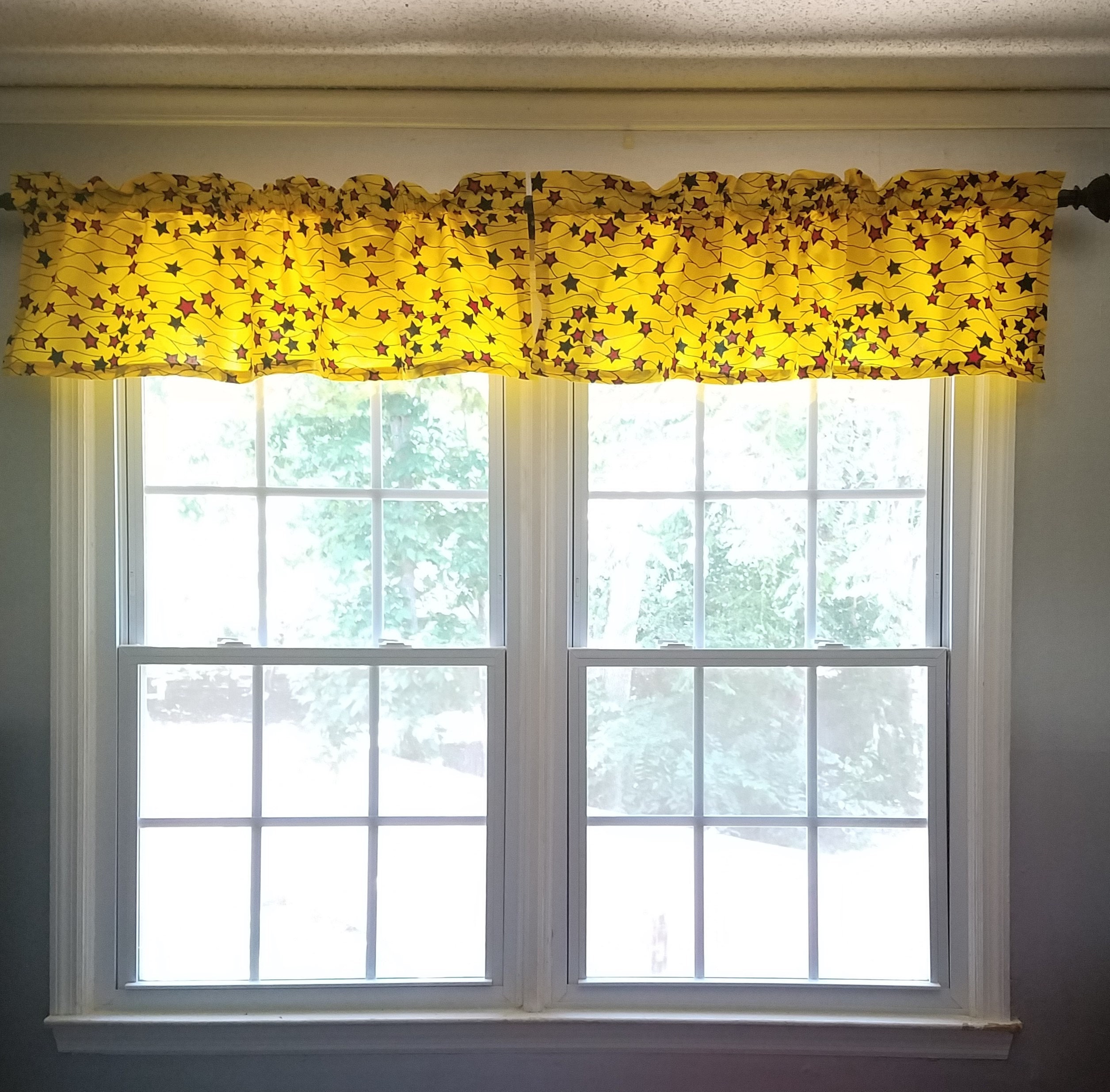 Yellow Kitchen Curtain Yellow Valance Bright and Sunny | Etsy