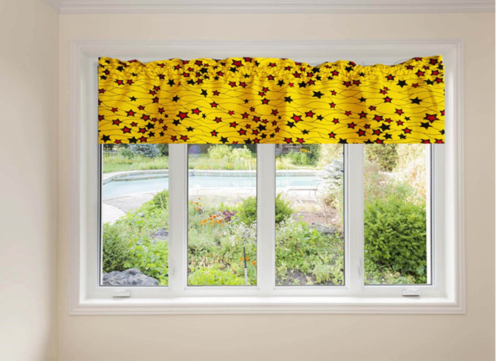 Yellow Kitchen Curtain Yellow Valance Bright and Sunny | Etsy