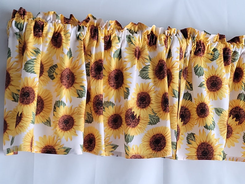 Sunflower Kitchen Valance Curtain Summer Valance Curtain - Etsy