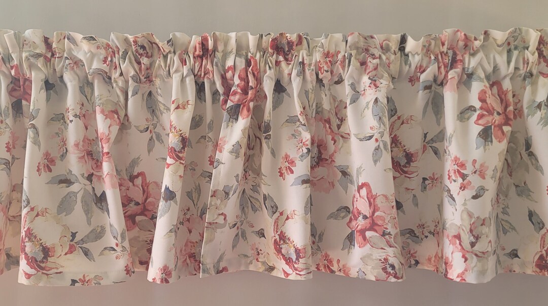 Floral Feast Valance Curtain, Roses Valance Curtain, Floral Valance - Etsy