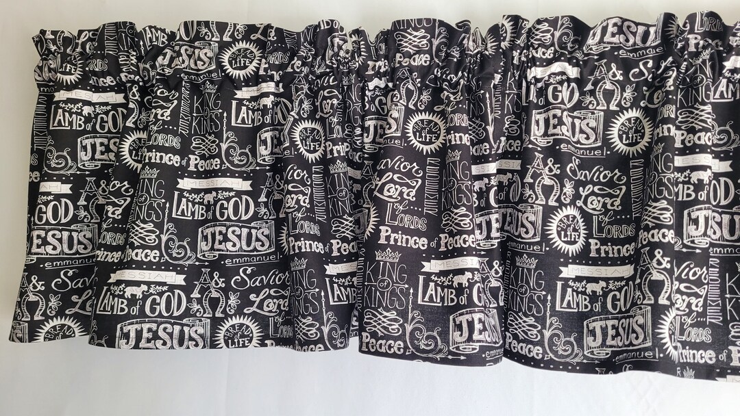 King of Kings Valance, Christian Themed Valance Curtain, Spiritual ...