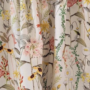 Wildflower Valance: Botanical Country Farmhouse Kitchen Curtain - Etsy