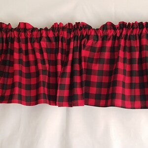 Buffalo Check Red and Black Curtain, Short Valances, Red and Black ...