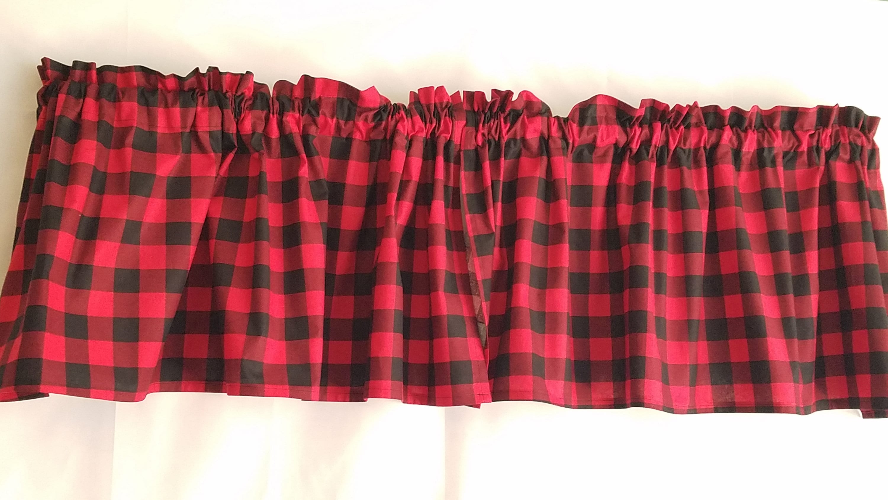 Buffalo Check Red and Black Curtain Short Valances Red and - Etsy