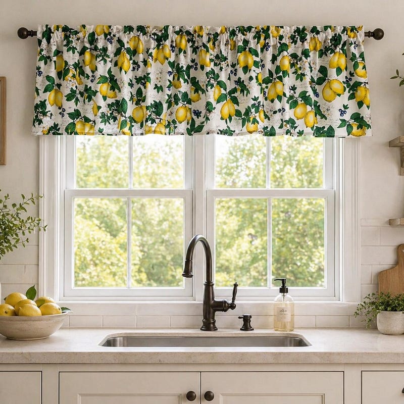 Lemon Valance Curtains - Etsy