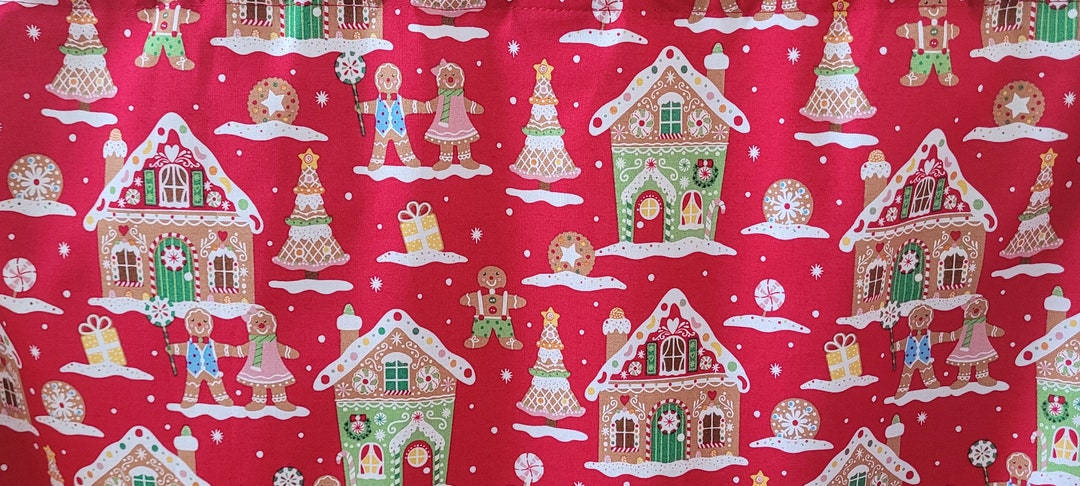 Christmas Gingerbread Fabric: Red Cotton Holiday Print - Etsy