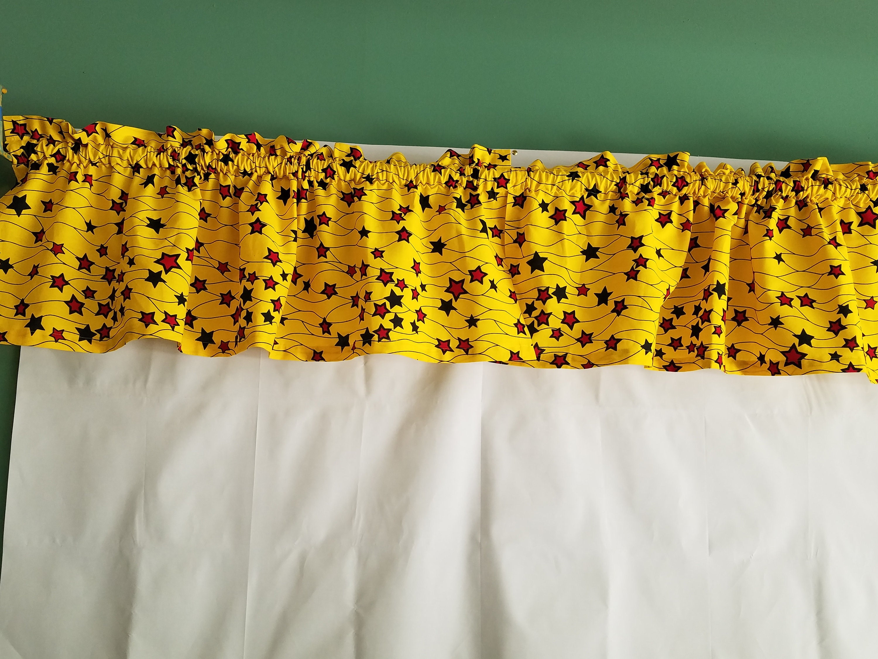 Yellow Kitchen Curtain Yellow Valance Bright and Sunny | Etsy