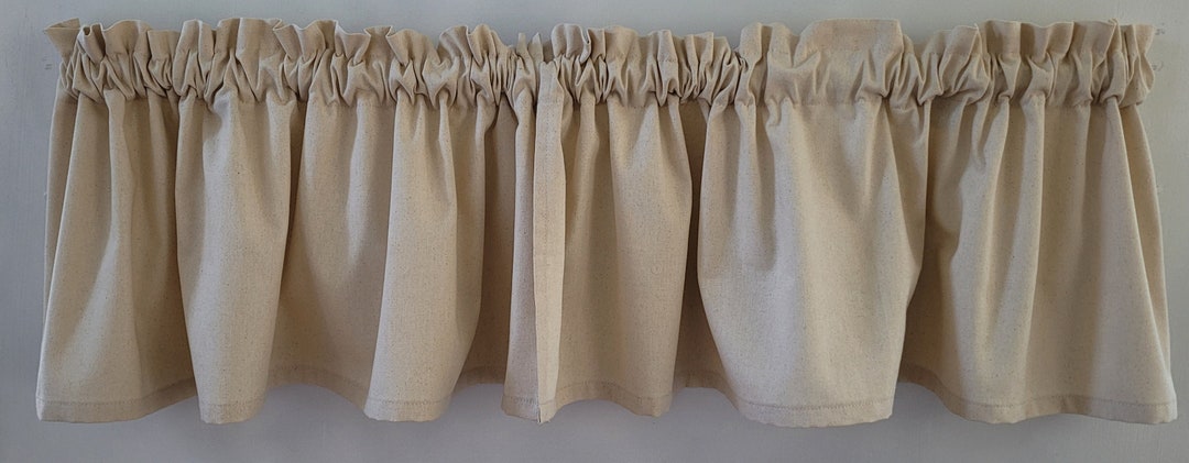Oatmeal Duck Cotton Valance Curtain: Farmhouse Rustic Decor - Etsy
