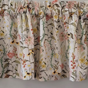 Wildflower Valance: Botanical Country Farmhouse Kitchen Curtain - Etsy