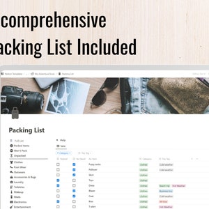 The Adventure Book | Notion Ultimate Travel Planner Dashboard | A ...