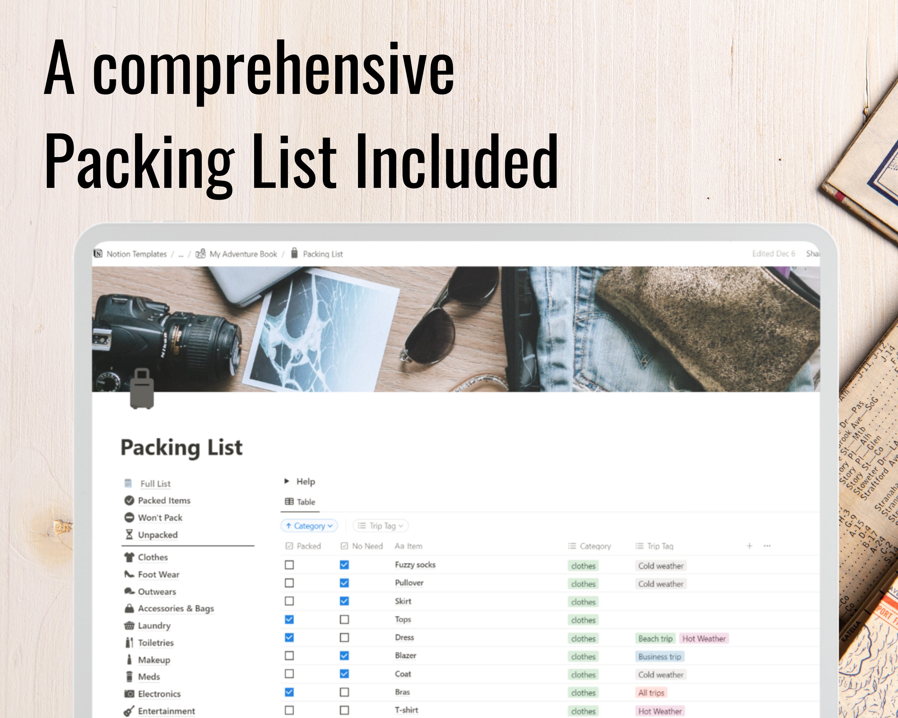 The Adventure Book | Notion Ultimate Travel Planner Dashboard | A ...