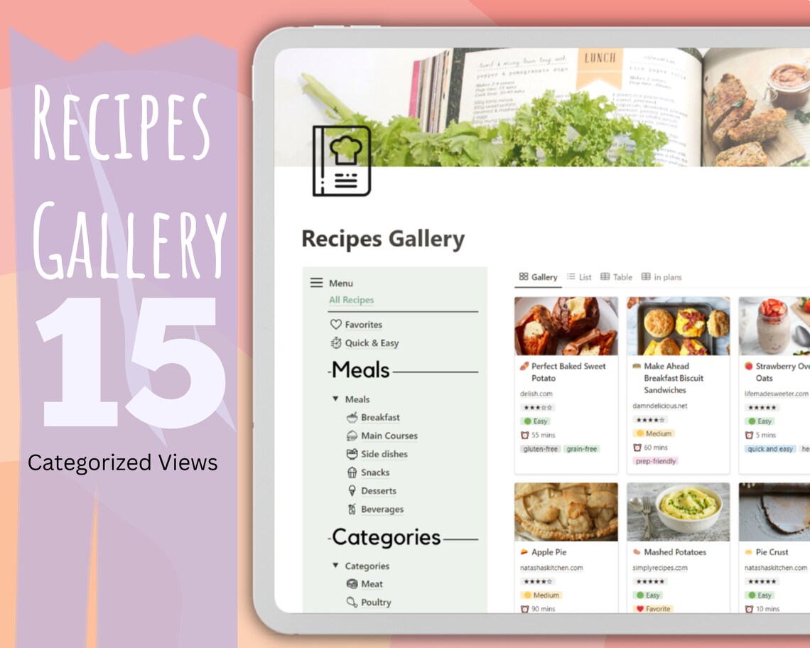 Notion Ultimate Recipe Manager and Meal Planner Template - Etsy Canada