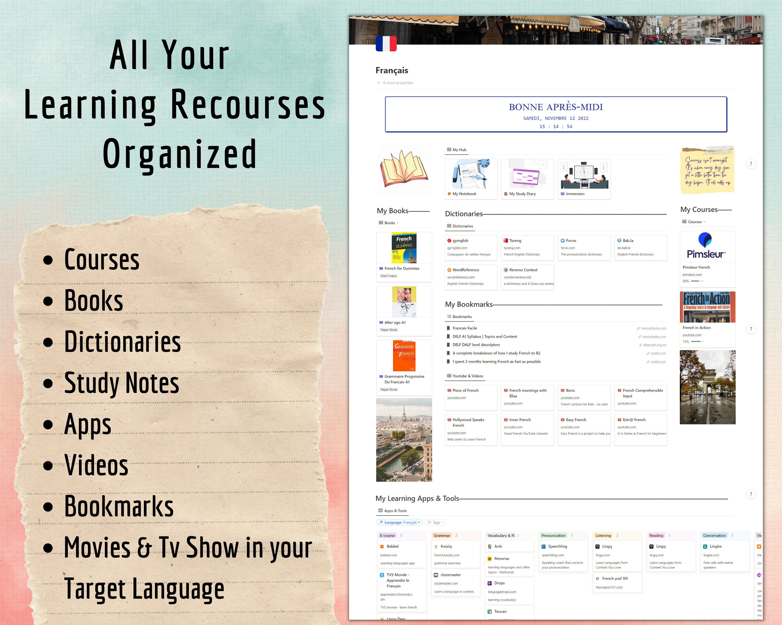 Notion Language Learning Template Learn a New Language With Notion - Etsy