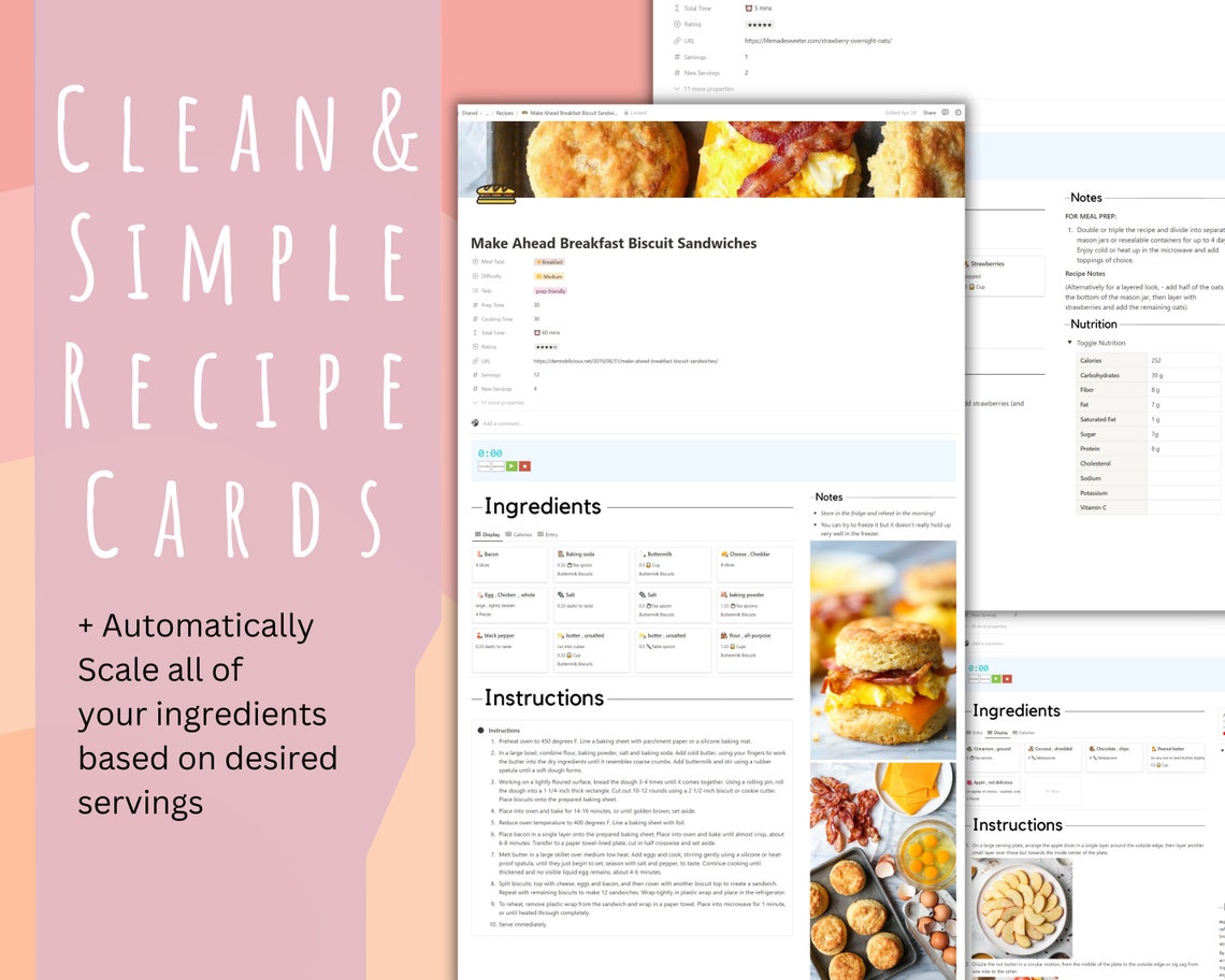 Notion Ultimate Recipe Manager and Meal Planner Template - Etsy Canada