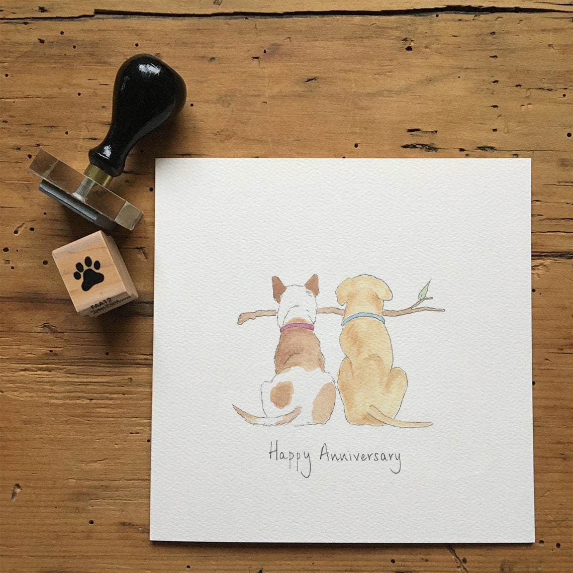 Anniversary Card Happy Anniversary Dogs | Etsy
