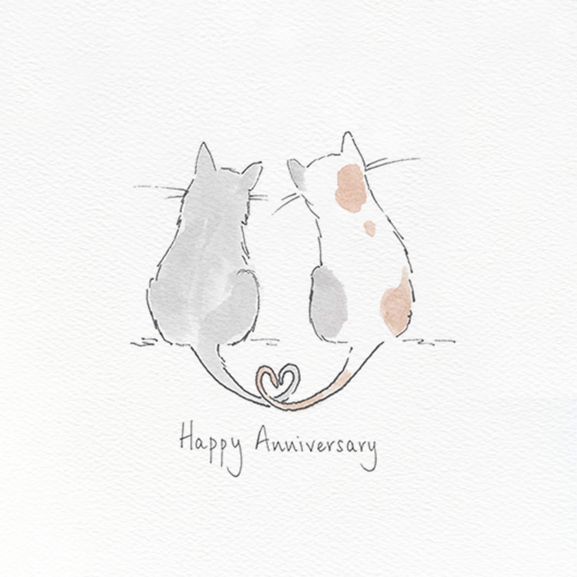 Anniversary Card - Happy Anniversary Cats - Etsy UK