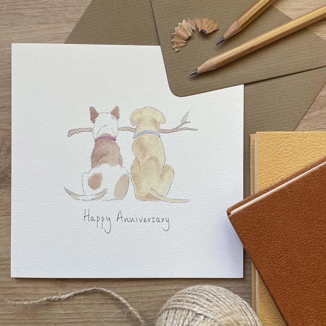 Anniversary Card - Happy Anniversary Dogs - Etsy