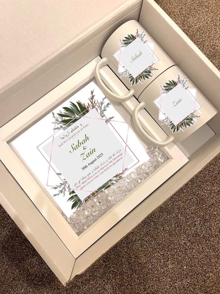 Personalised Islamic Wedding Gift Hamper Set Names Couple Nikka Dua ...