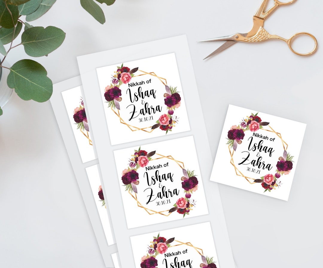 15 Zam Zam Stickers Labels Bottles Islamic Wedding Favours Personalised ...