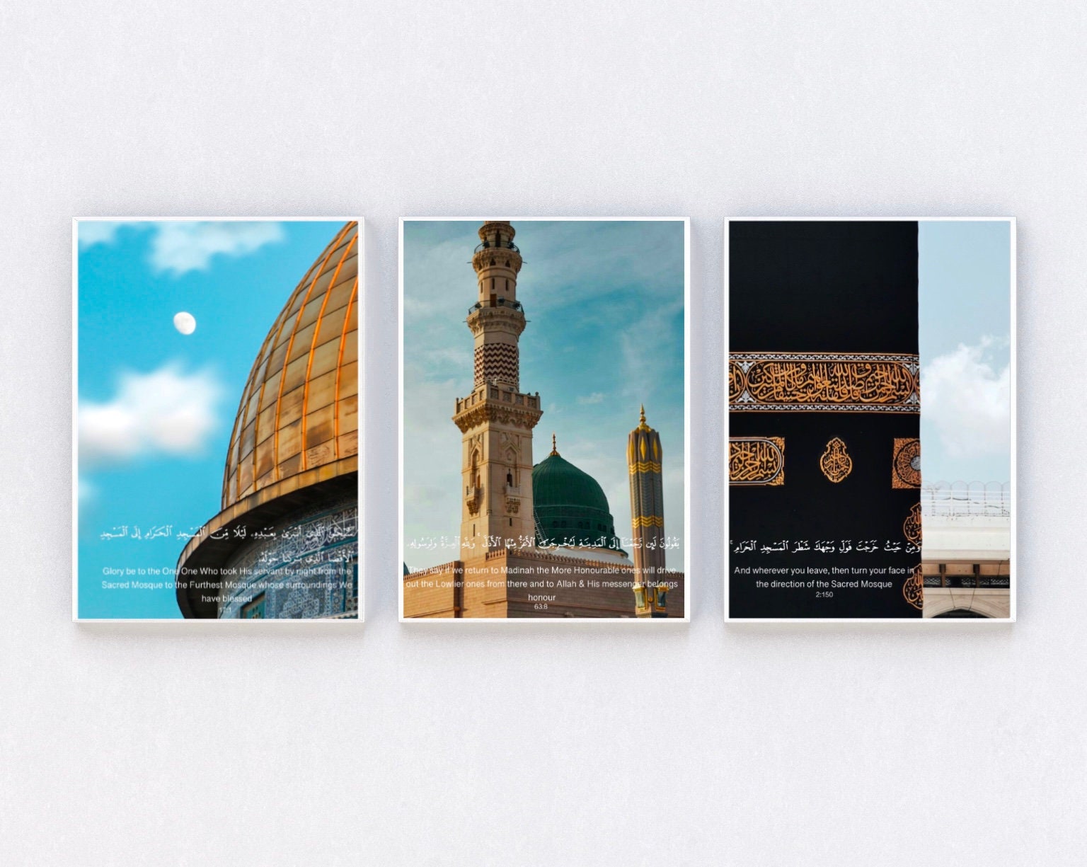Set of 3 Harams Photography Aesthetic Quran Quote Bismillah - Etsy UK