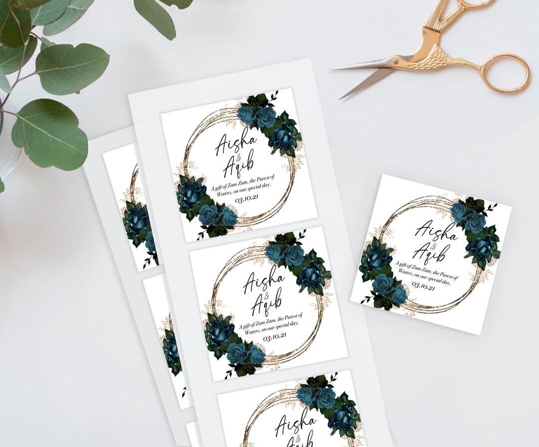 15 Zam Zam Stickers Labels Bottles Islamic Wedding Favours Personalised ...