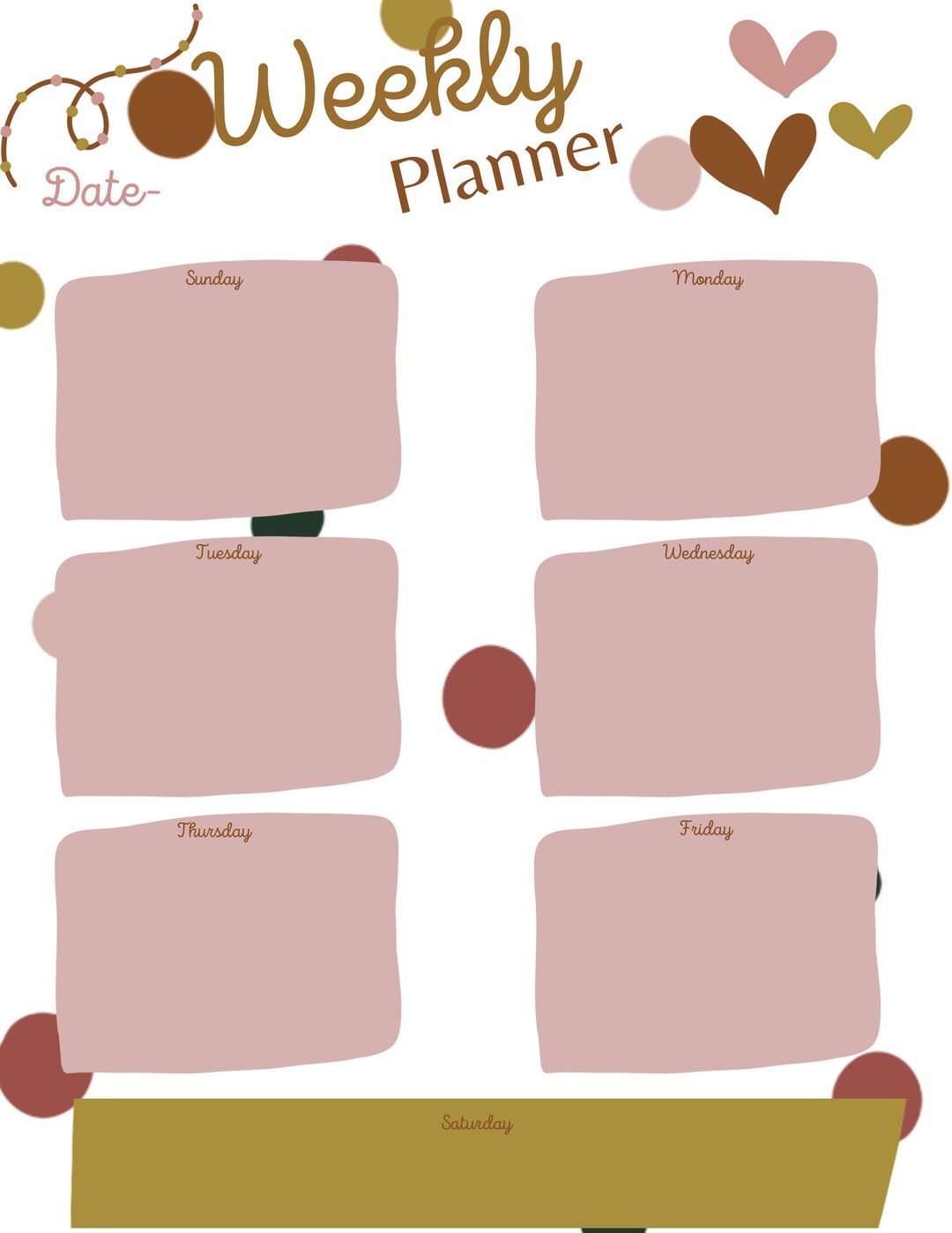 Weekly Planner Digital Download - Etsy