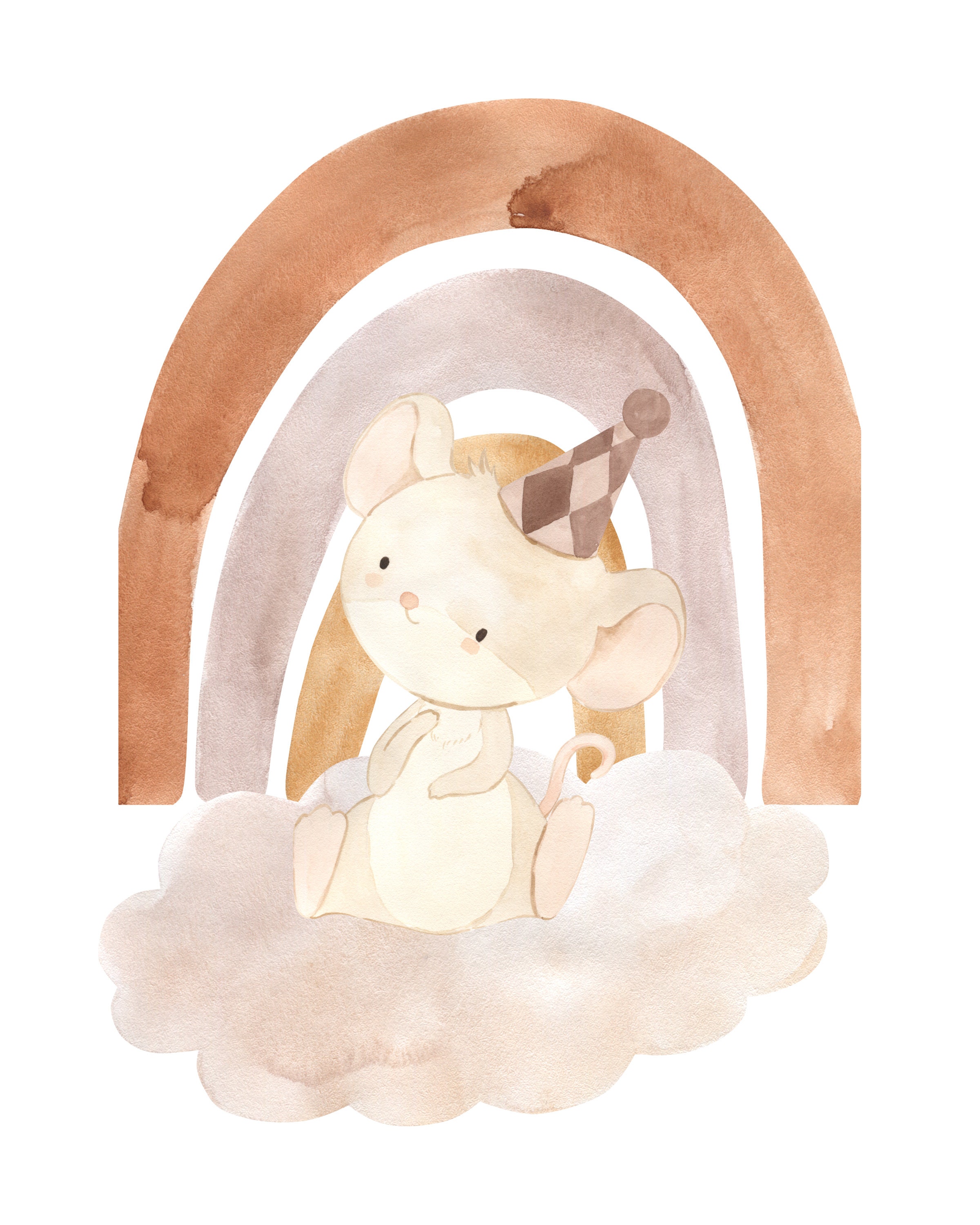 Nursery Digital Download, Cloud and Rainbow Animal Printable - Etsy
