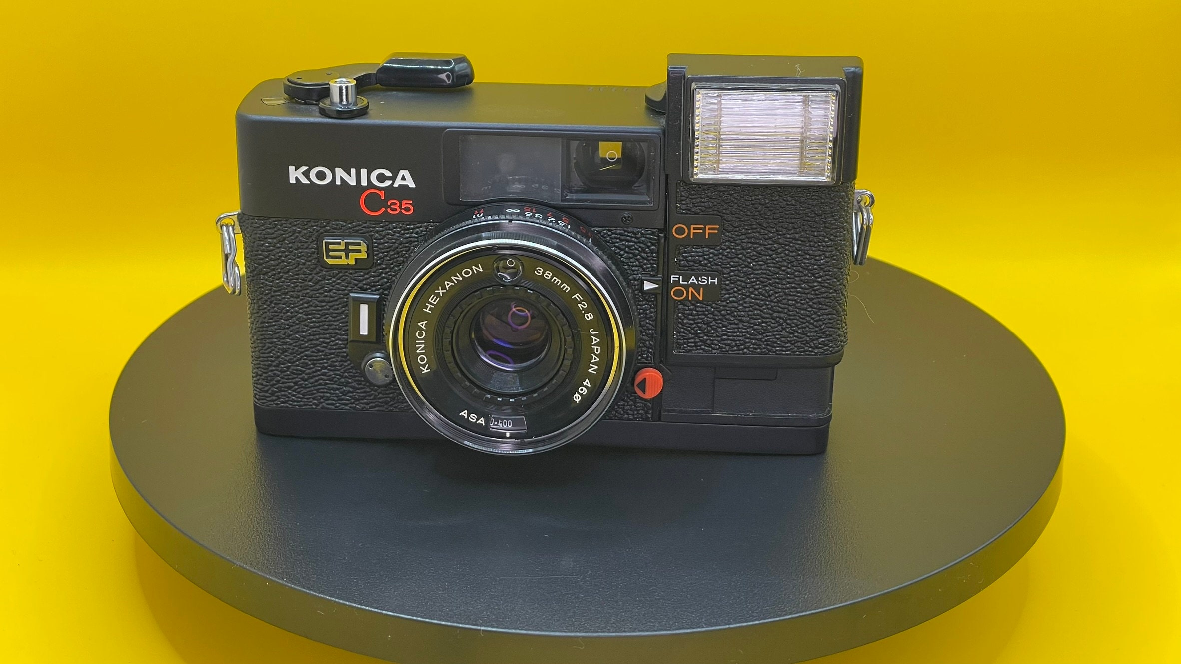 Konica C35 EF Point and Shoot 35mm Film Camera Hexanon 38mm F2.8 Lens ...