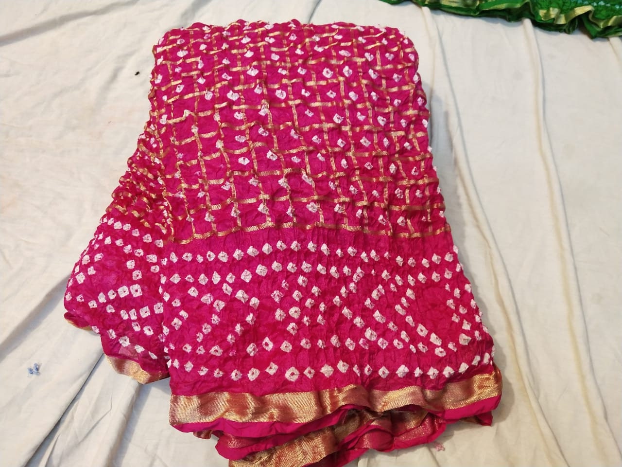 Bandhani Gharchola Saree Zari Border Zari Check Silk Traditional Indian ...