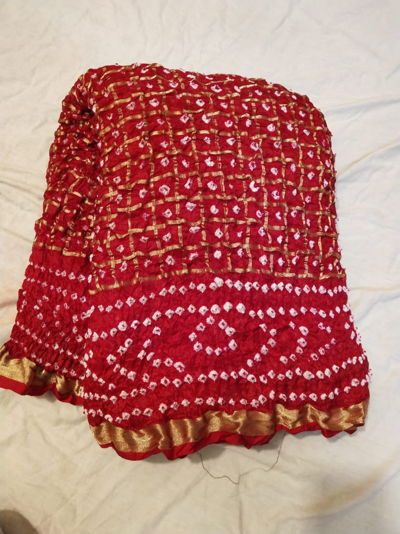 Bandhani Gharchola Saree Zari Border Zari Check Silk Traditional Indian ...