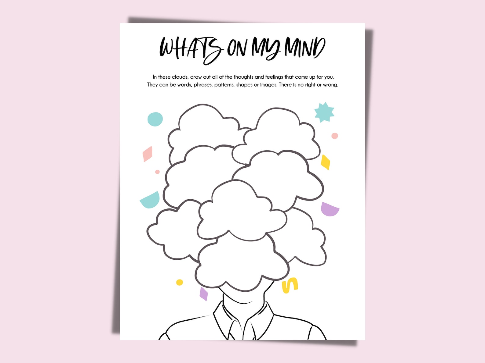 Art Therapy Worksheet PDF Therapeutic Art Self Care Worksheet - Etsy