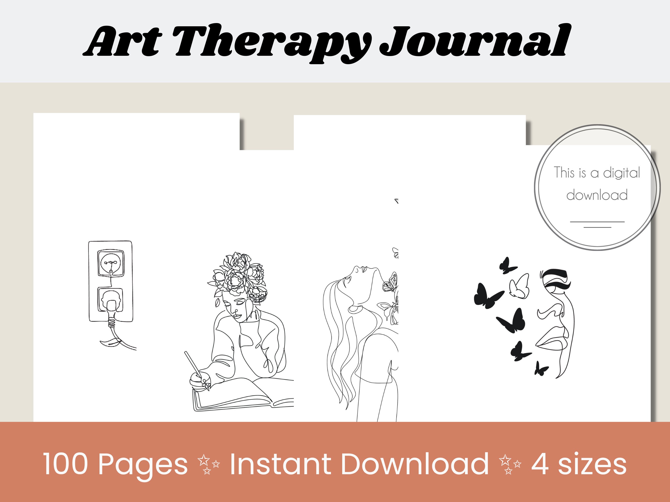 Bohemian Art Therapy Journal PDF, Therapeutic Art Self Care Journal ...
