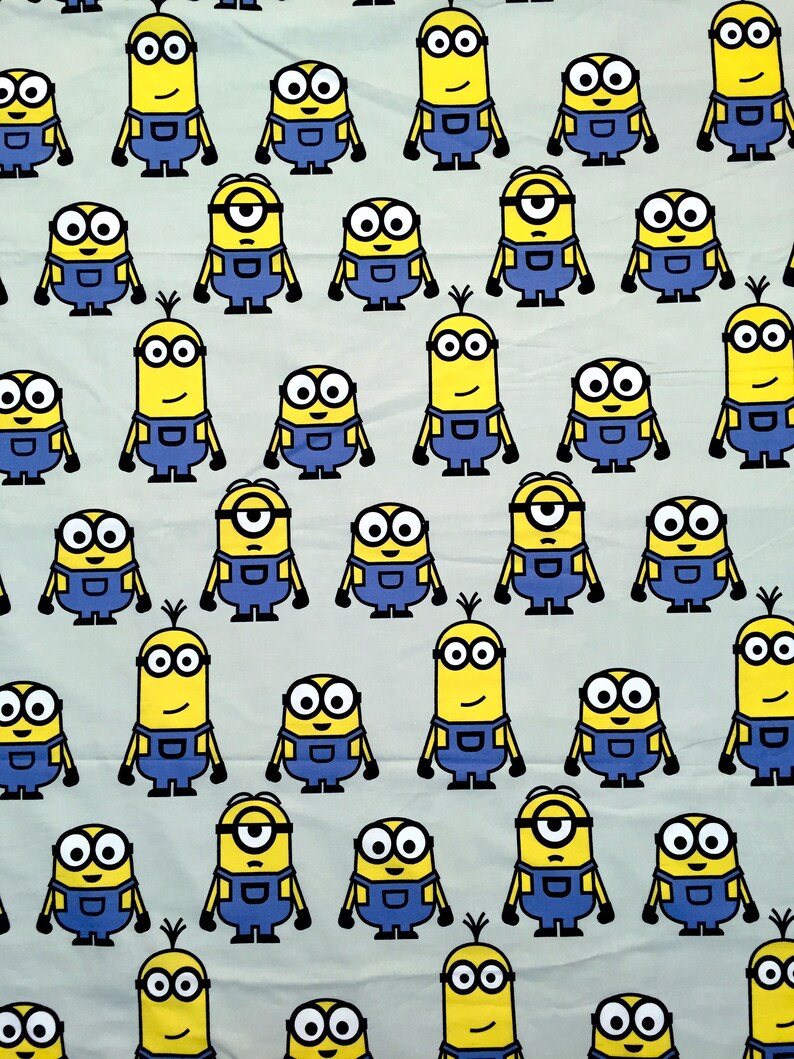 Despicable Me All Over MINIONS on Grey Fabric Cotton Blend - Etsy UK